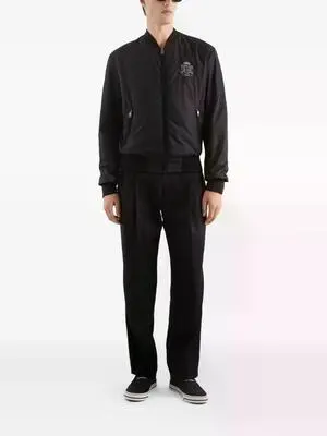 Dolce & Gabbana Crest-embroidered Zip-front Bomber Jacket