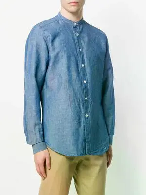 DELL'OGLIO Round Neck Button Shirt
