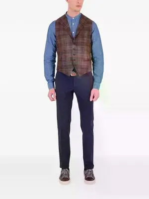 DELL'OGLIO Round Neck Button Shirt - Blue