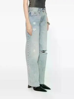 TRIARCHY Distressed Frayed Jeans