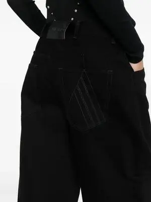 Attico Wide-leg Jeans With Belt Loops - Black