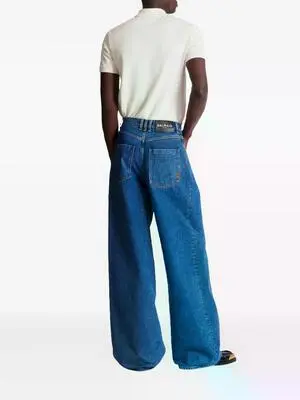Balmain Wide-leg Cotton Jeans