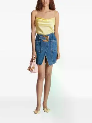 Balmain Belted Mini Skirt - Blue