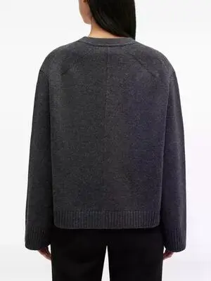 GANNI Button-fastening Cardigan With Pockets - Grey