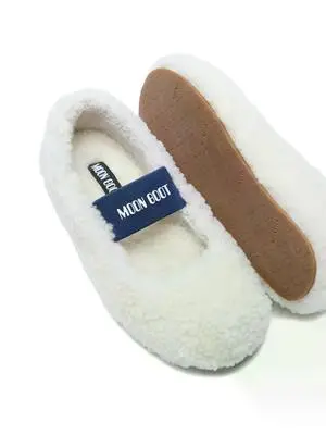 Moon Boot Shearling Ballet Flats - White