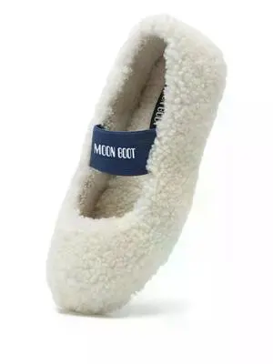 Moon Boot Shearling Ballet Flats - White