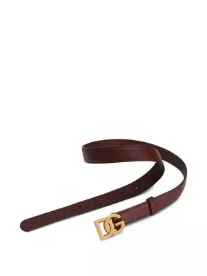 Dolce & Gabbana Calfskin Belt With Dg Logo - Red