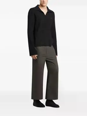 COURREGES Ribbed Polo Shirt - Black