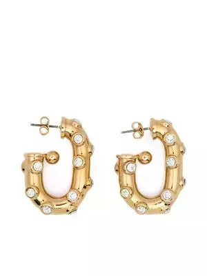 Rabanne Crystal Chunky Hoop Earrings - Gold
