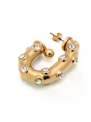 Rabanne Crystal Chunky Hoop Earrings - Gold