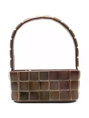 Cult Gaia Romy Panelled Wood Shoulder Bag