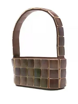 Cult Gaia Romy Panelled Wood Shoulder Bag