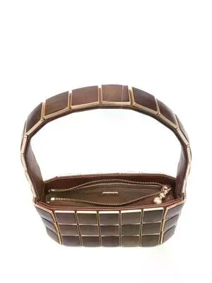Cult Gaia Romy Panelled Wood Shoulder Bag