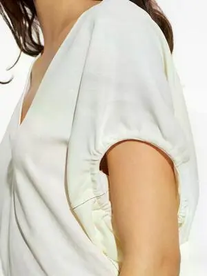 Victoria Beckham Gathered Short-sleeves Midi Dress