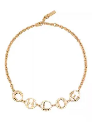 Chloé The Script Charm Necklace - Gold