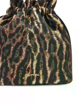 GANNI Logo Detail Bucket Bag - Black