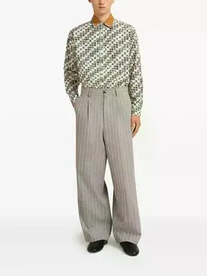 Marni Checked Wool Pleated Wide-leg Trousers