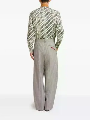 Marni Checked Wool Pleated Wide-leg Trousers
