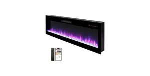 FLYNAMA Smart 60" Wifi-enabled Electric Fireplace Heater - No Color