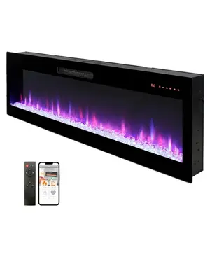 FLYNAMA Smart 60" Wifi-enabled Electric Fireplace Heater