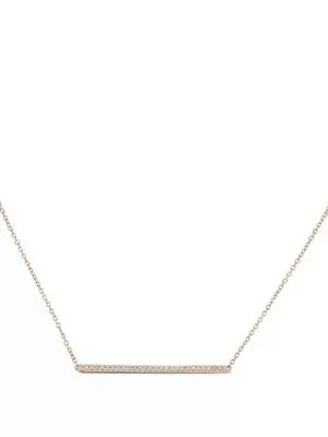 LB EXCLUSIVE 14k Rose Gold Diamond Bar Necklace - Pink