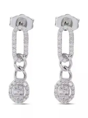 LB EXCLUSIVE 14k White Gold Diamond Drop Earrings - Silver