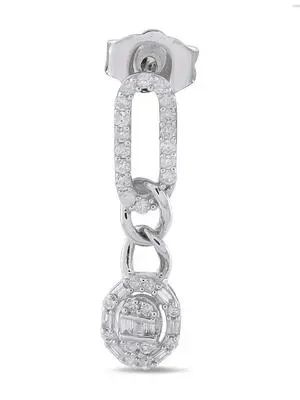 LB EXCLUSIVE 14k White Gold Diamond Drop Earrings - Silver