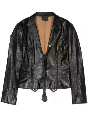 Fendi 2000s Whipstitch Leather Jacket