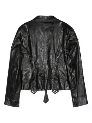 Fendi 2000s Whipstitch Leather Jacket