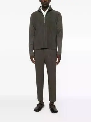 Issey Miyake Zip-up Pleated Top - Green