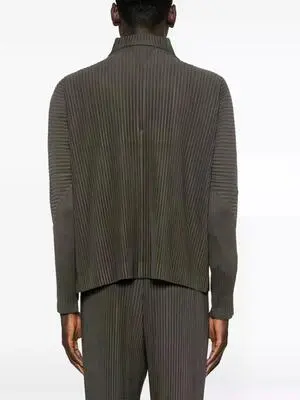 Issey Miyake Zip-up Pleated Top - Green