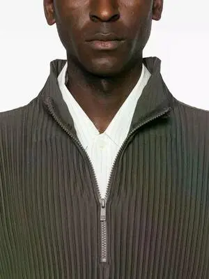 Issey Miyake Zip-up Pleated Top - Green