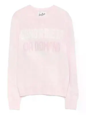 MC2 SAINT BARTH Lettering Ribbed Knit Jumper - Pink
