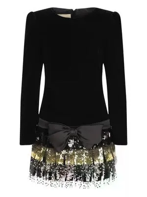 Valentino Garavani Sequin-embellished Bow Dress - Black