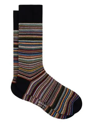 Paul Smith Striped Ankle Socks - Black