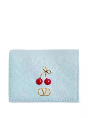 Valentino Garavani Cherryfic Grained Wallet - Blue