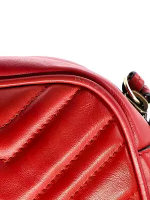 Gucci Gg Marmont Matelasse Leather Small Crossbody Bag - Red
