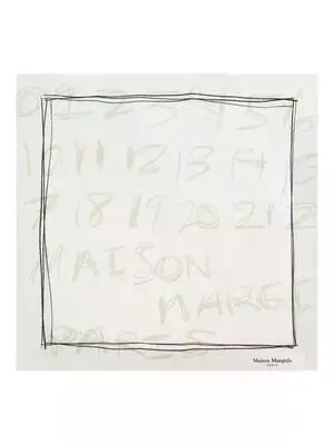MAISON MARGIELA Numbers-print Neckerchief - White