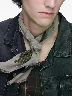 MAISON MARGIELA Frayed-edge Checked Scarf