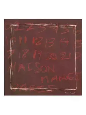 MAISON MARGIELA Numbers-print Neckerchief - Red