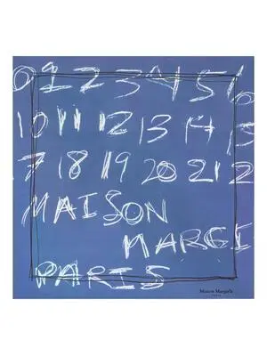 MAISON MARGIELA Numbers-print Neckerchief - Blue
