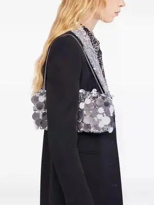 Rabanne Sequin Embellished Clutch Bag - Silver