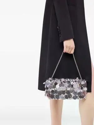 Rabanne Sequin Embellished Clutch Bag - Silver