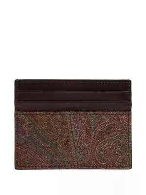 Etro Paisley-patterned Card Holder - Brown