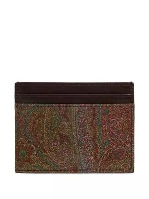 Etro Paisley-patterned Card Holder - Brown