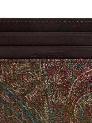 Etro Paisley-patterned Card Holder - Brown