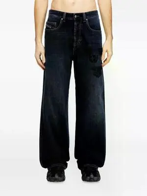 DIESEL® 2001 D-macro Jeans With Embroidered Patches - Blue