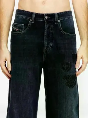 DIESEL® 2001 D-macro Jeans With Embroidered Patches - Blue
