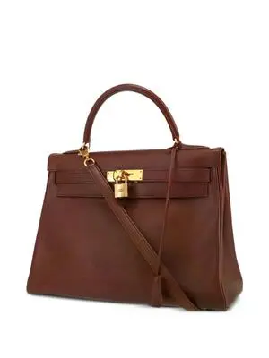 Hermès 1996 Kelly 32 Courchevel Leather Tote Bag - Brown