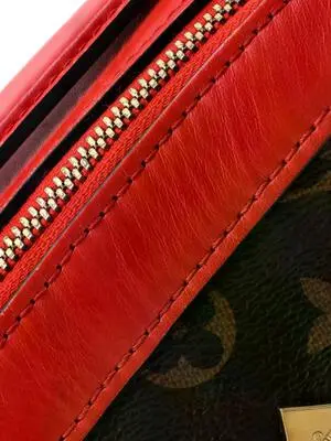 LOUIS VUITTON Saintonge Handbag Monogram Canvas With Leather Crossbody Bag - Red